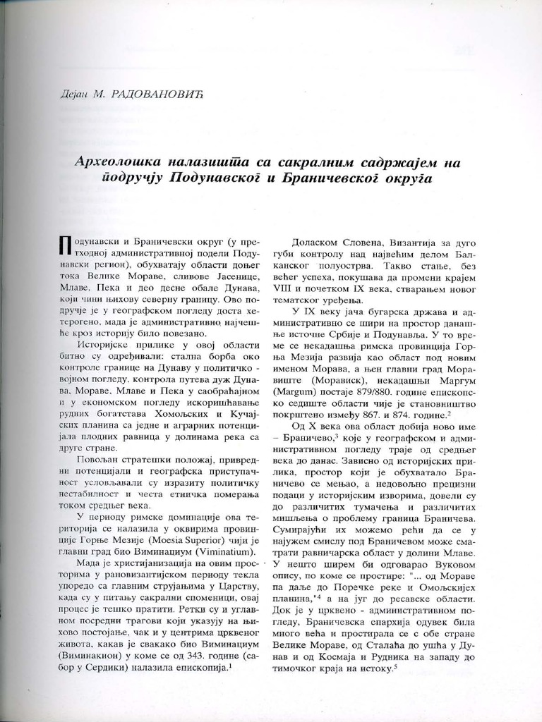 Dejan M Radovanovic - Arheoloska Nalazista Sa Sakralnim Sadrzajem Na ...