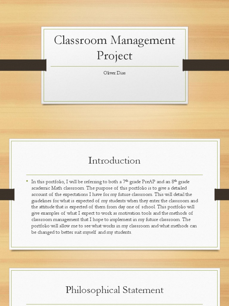 Classroom Management Project | PDF | Classroom | Classroom Management