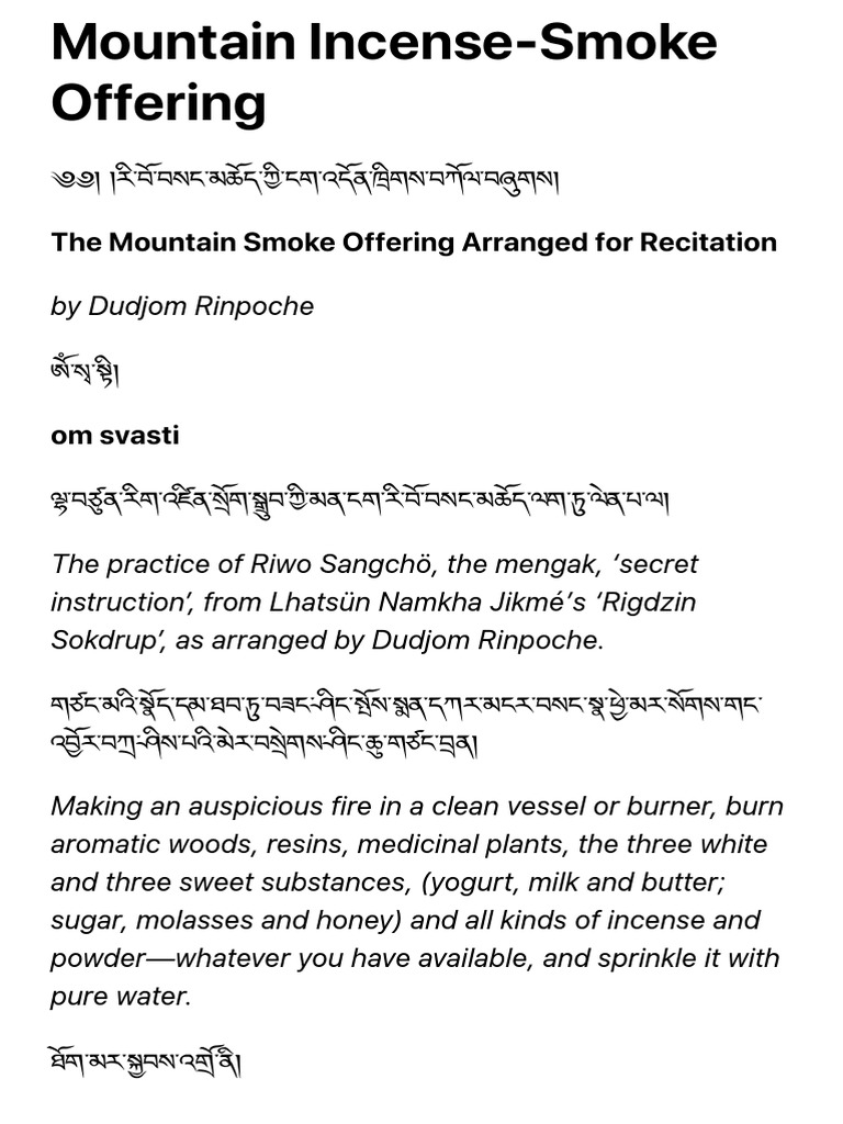 Riwo Sang Tcheu - Sang Offering PDF | PDF