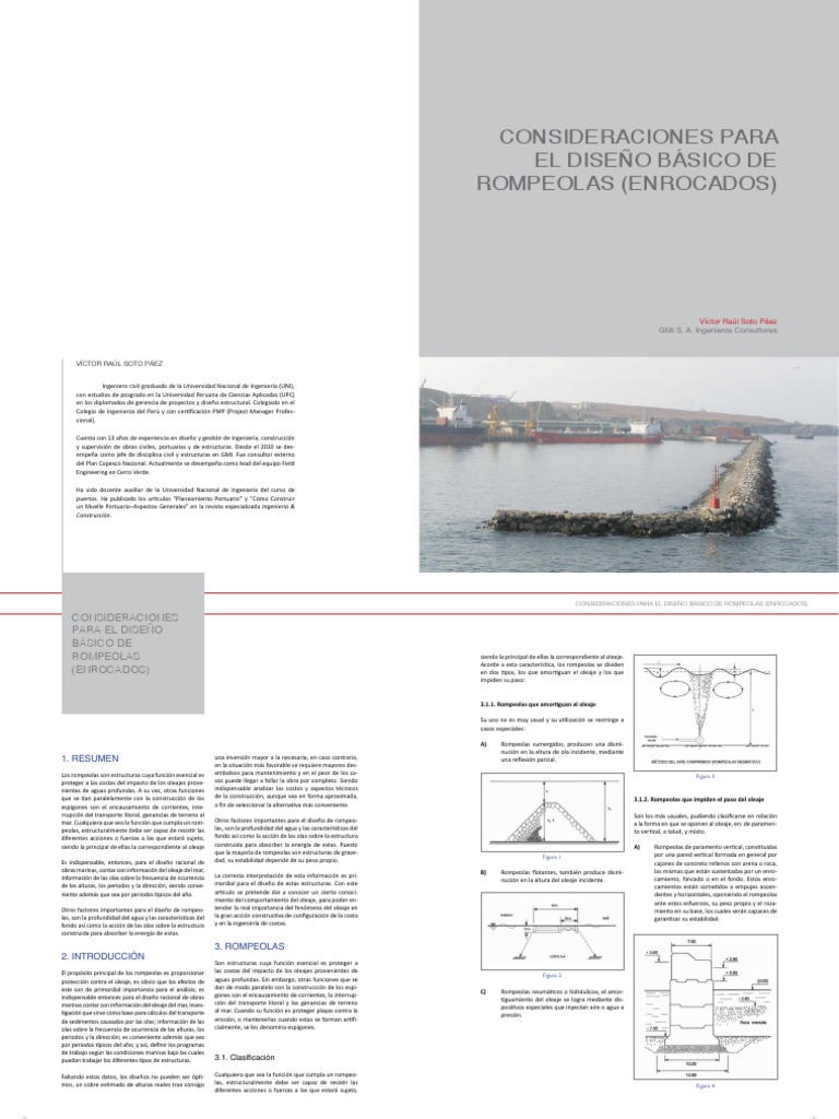 Consideraciones para El Diseño Básico de Rompeolas PDF | PDF | Zona ...