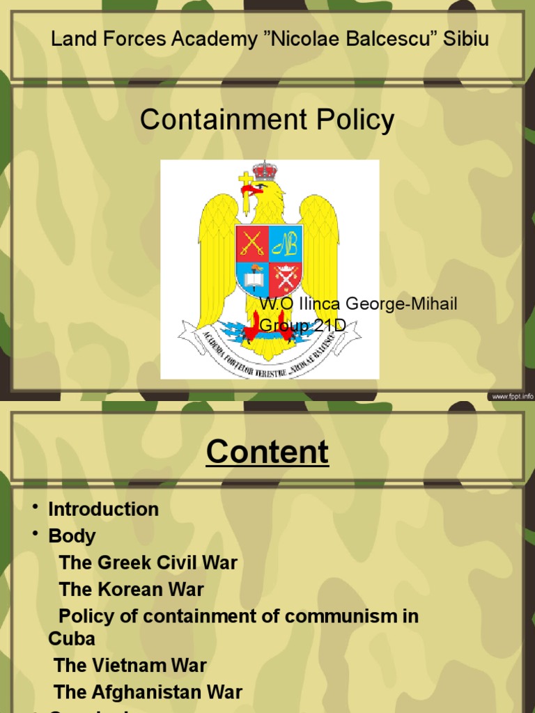 Containment Policy: Land Forces Academy "Nicolae Balcescu" Sibiu | PDF ...