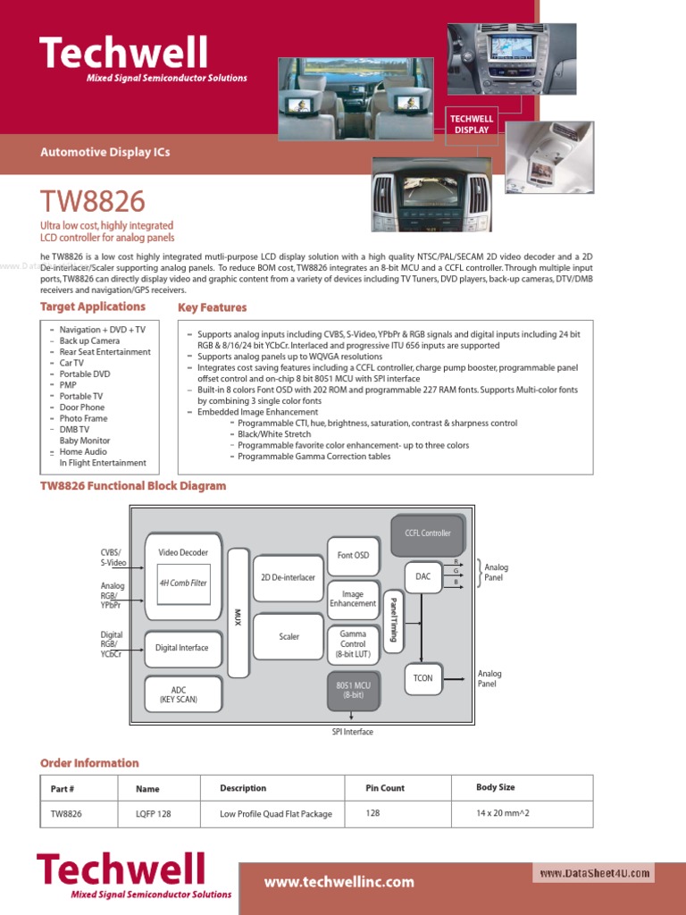 TW8826 Techwell | PDF | Rgb Color Model | Video