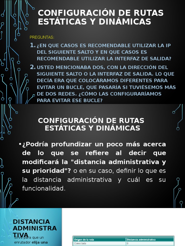 Configuración de Rutas Estáticas y Dinámicas | Descargar gratis PDF | Protocolos de internet ...