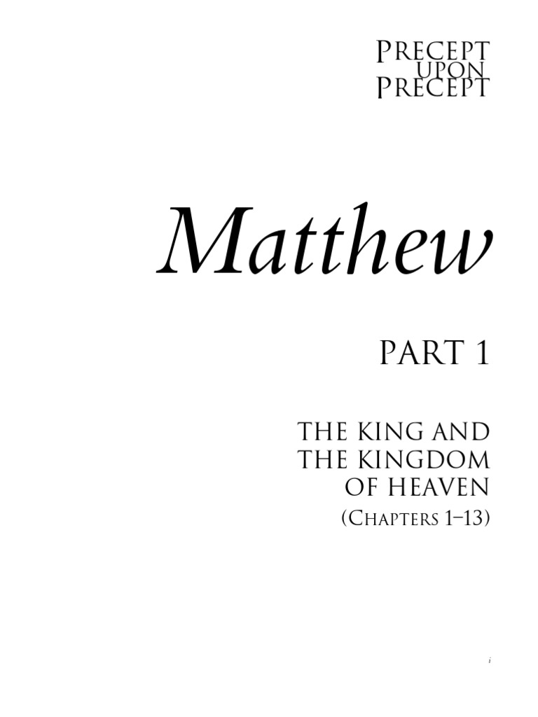 01 - Matthew - Part 1 | PDF | John The Baptist | Christianity
