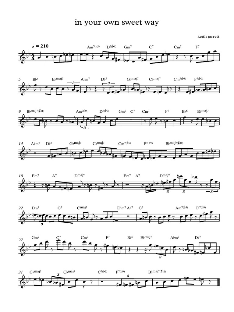 In Your Own Sweet Way - Partitura Completa PDF | PDF