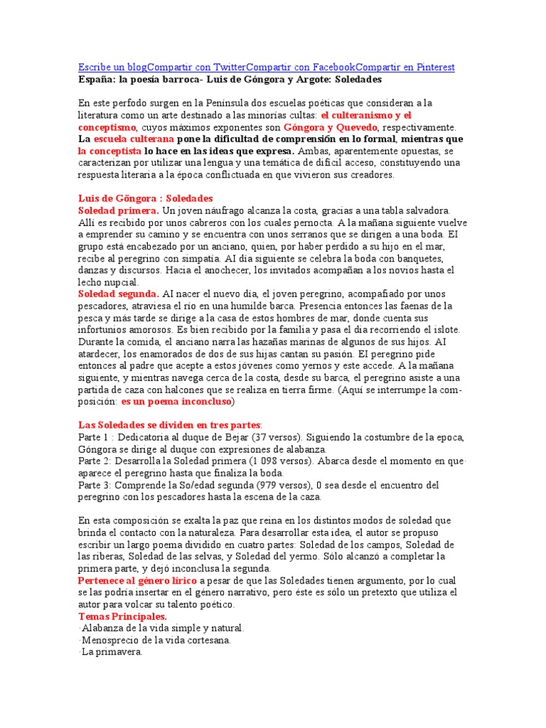 Las Soledades de Góngora | PDF | Poesía