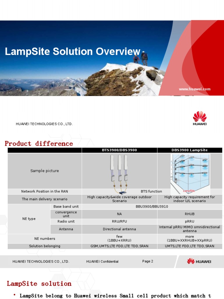Lampsite Solution Overview: Huawei Technologies Co., LTD | PDF | Lte ...