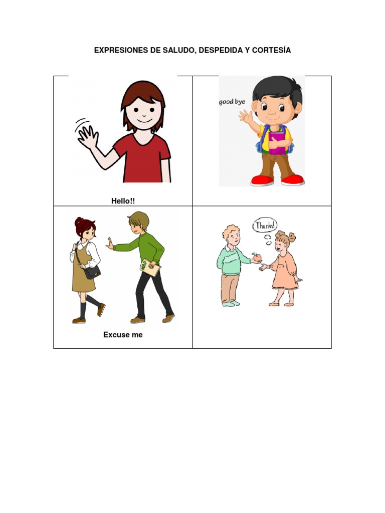1 Expresiones de Saludo, Despedida y Cortesia | PDF