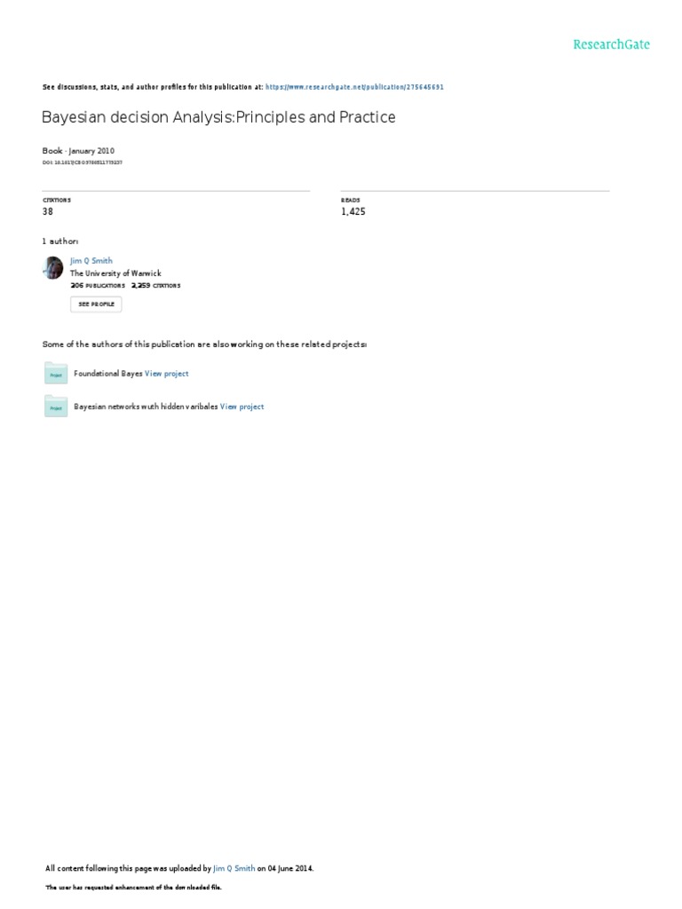 Bayesian Decision Analysisprinciples And Practice Pdf Statistical Inference Bayesian Inference