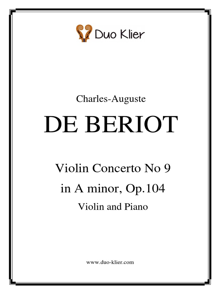 De Beriot: Violin Concerto No 9 in A Minor, Op.104 | PDF