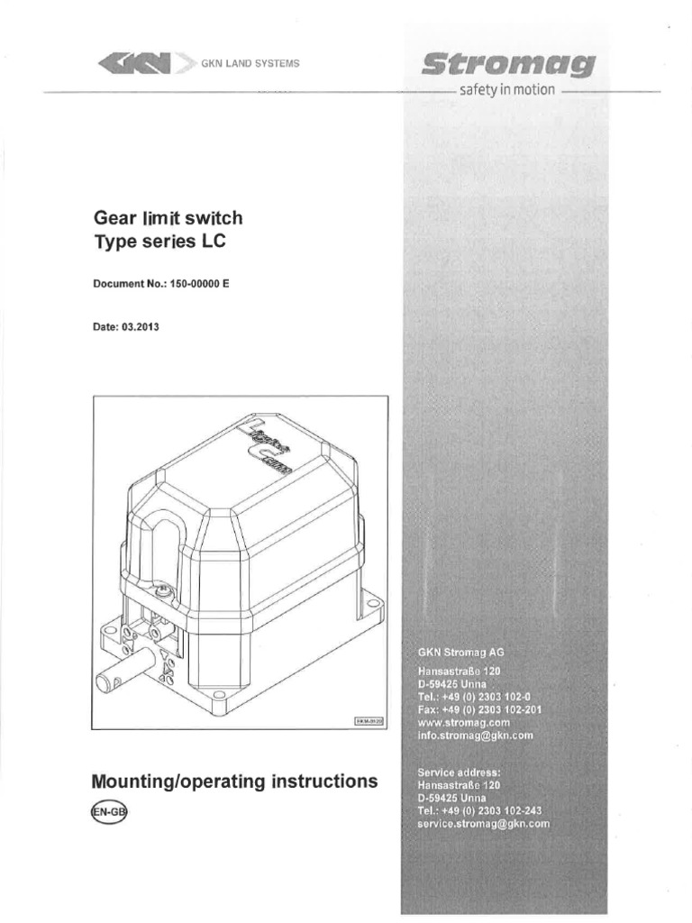 Stromag Rotary Limit Switch Operating Manual PDF | PDF