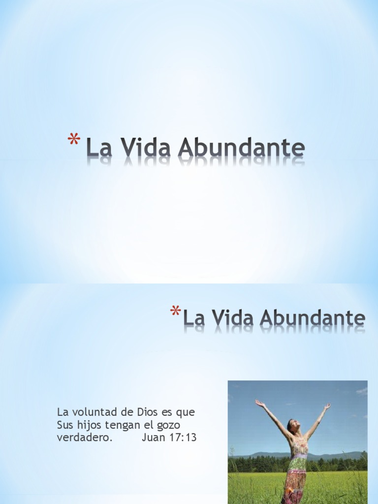 La Vida Abundante | PDF | Rápido | Evangelios