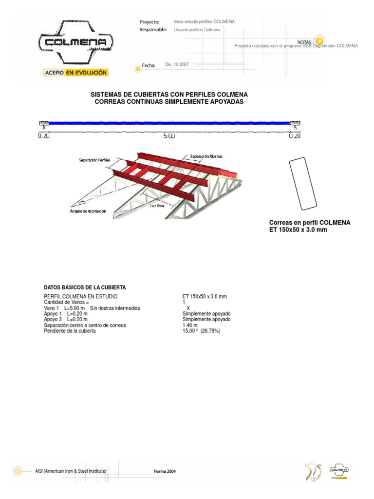 Correas de Cubierta PDF | PDF | Mecánica de sólidos | Elasticidad (Física)
