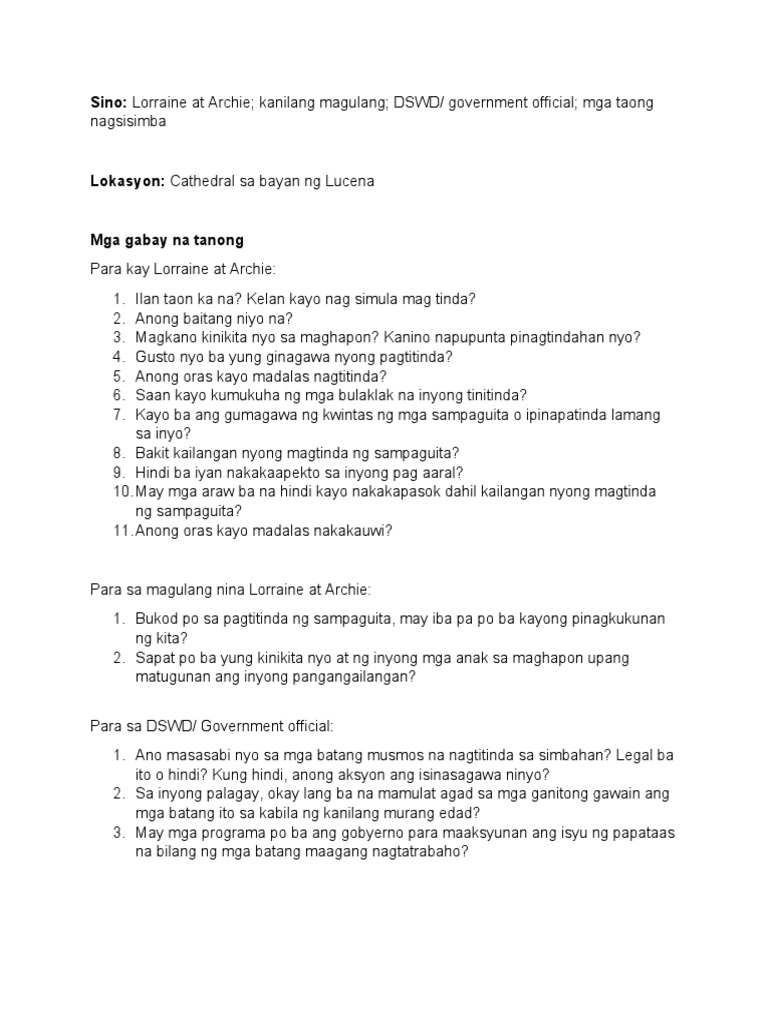 Interview Guide | PDF