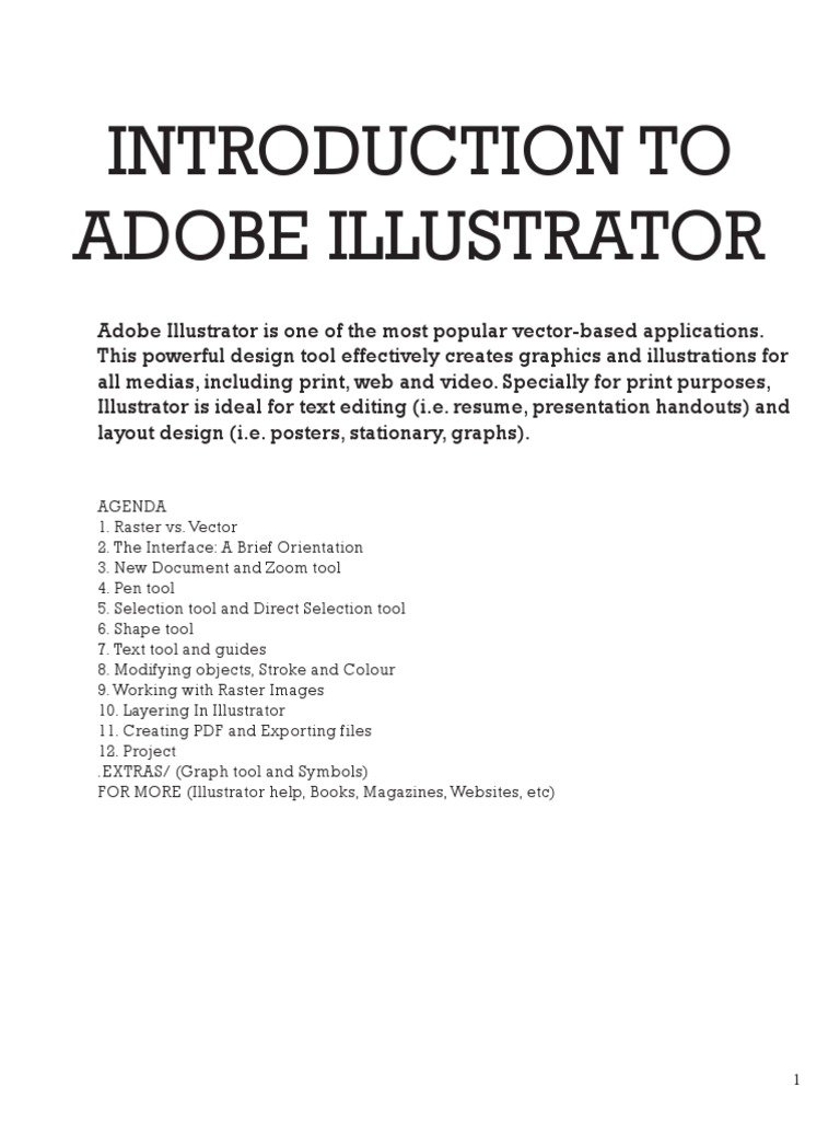 Intro To Illustrator Handout | PDF | Adobe Illustrator | Menu (Computing)