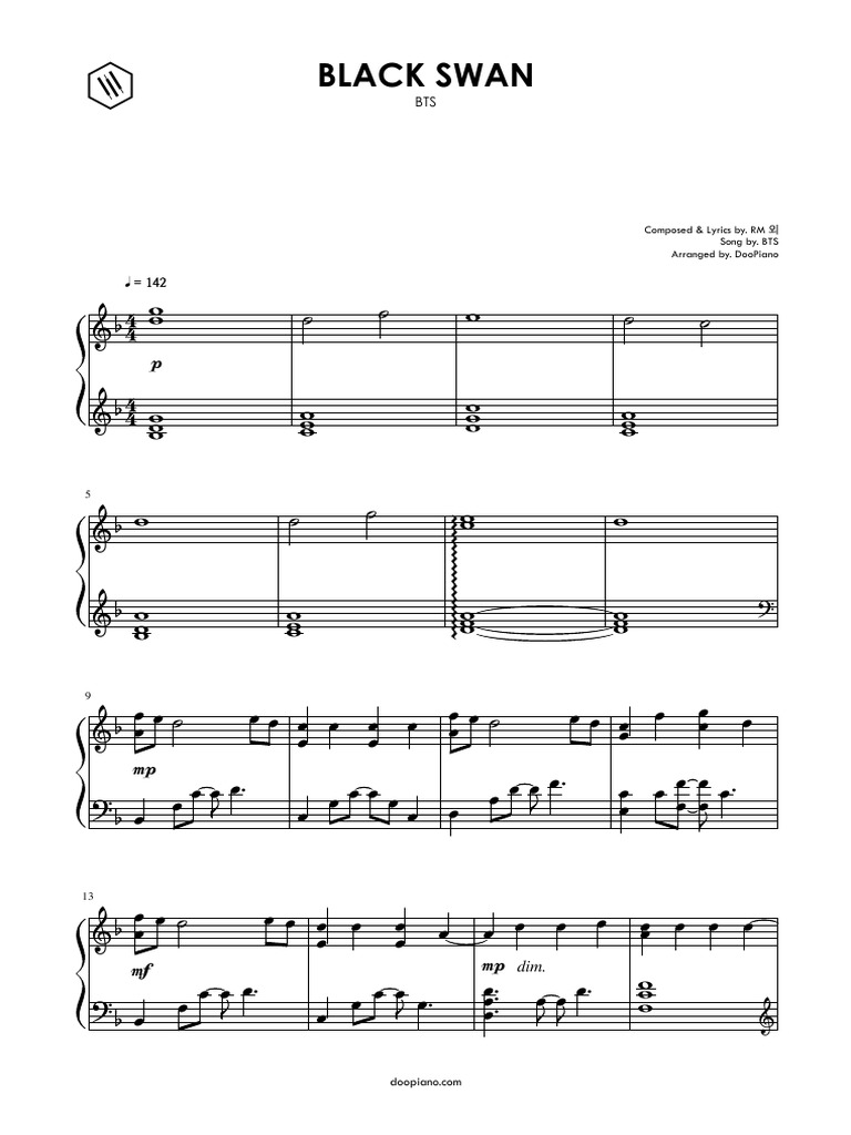DOOPIANO BTS 방탄소년단 BLACK SWAN PDF | PDF
