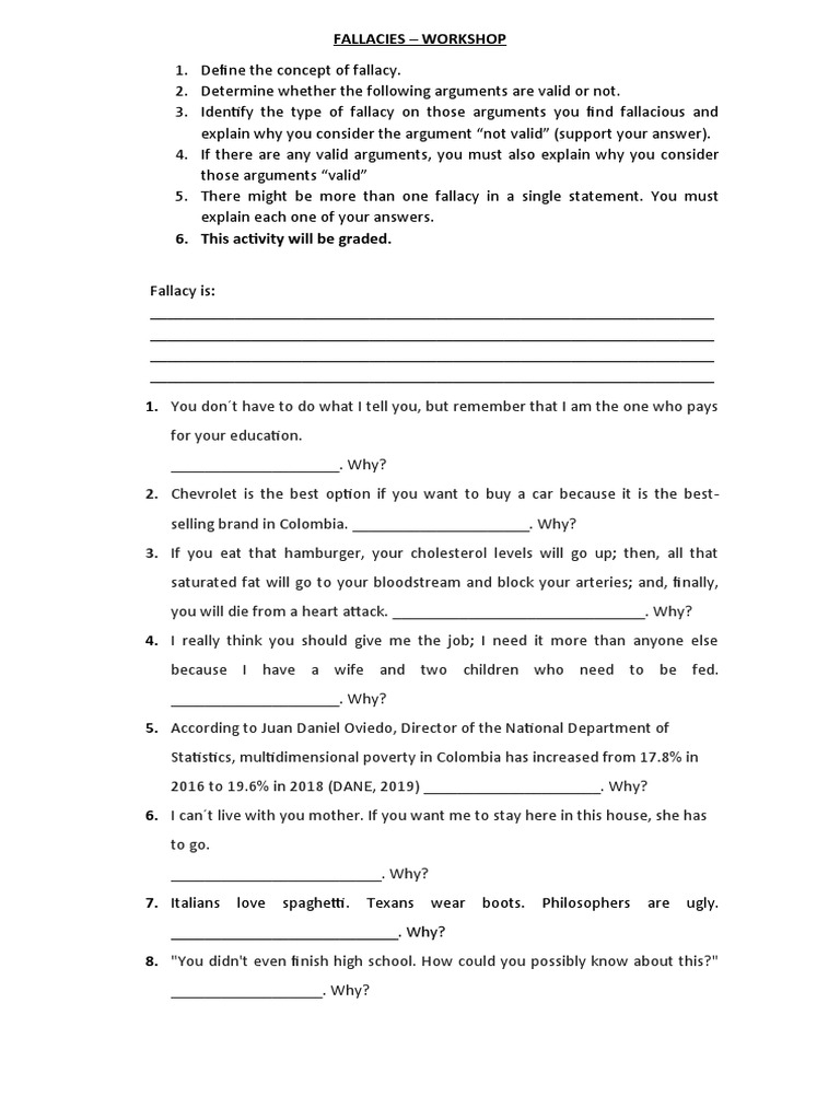 Fallacies - Workshop - Platform 1 | PDF | Argument | Fallacy