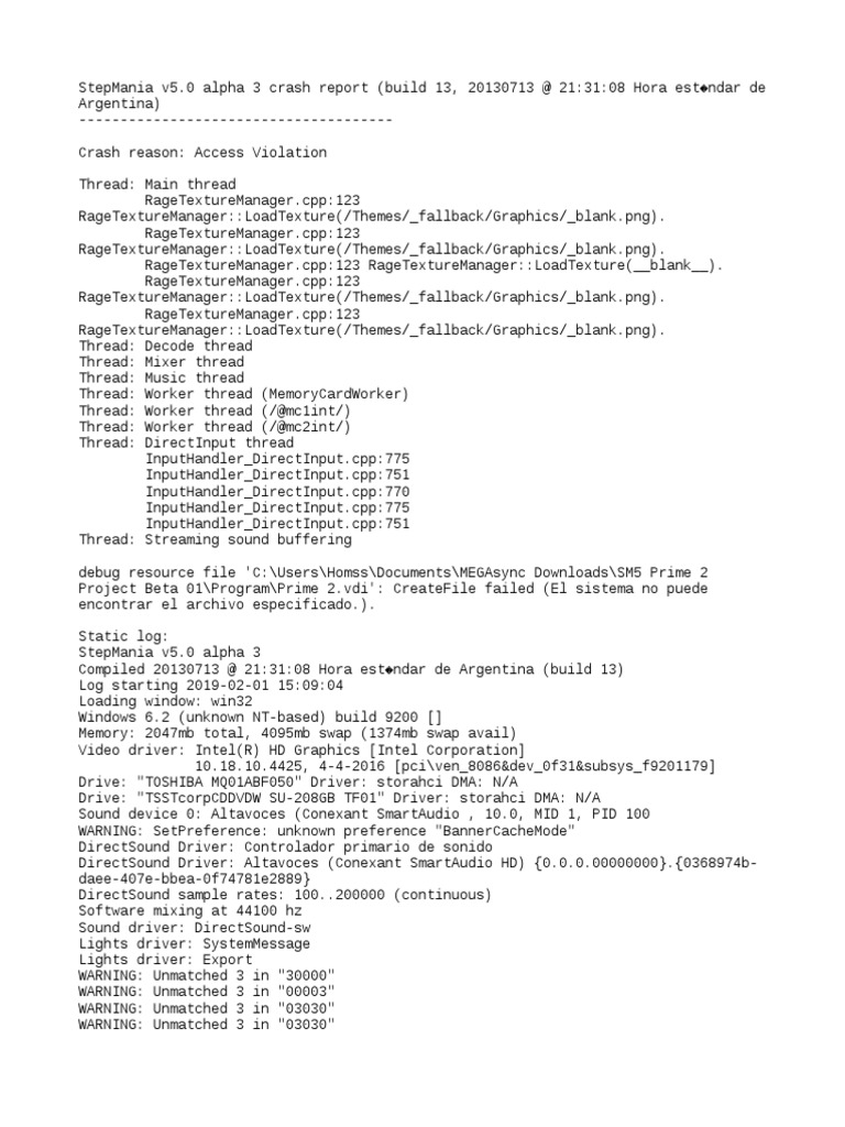 Crashinfo | PDF | Thread (Computing) | Digital Technology