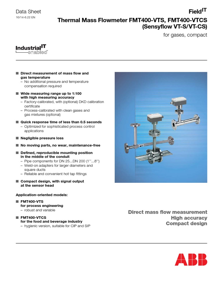 Field Thermal Mass Flowmeter FMT400-VTS, FMT400-VTCS (Sensyflow VT-S/VT ...