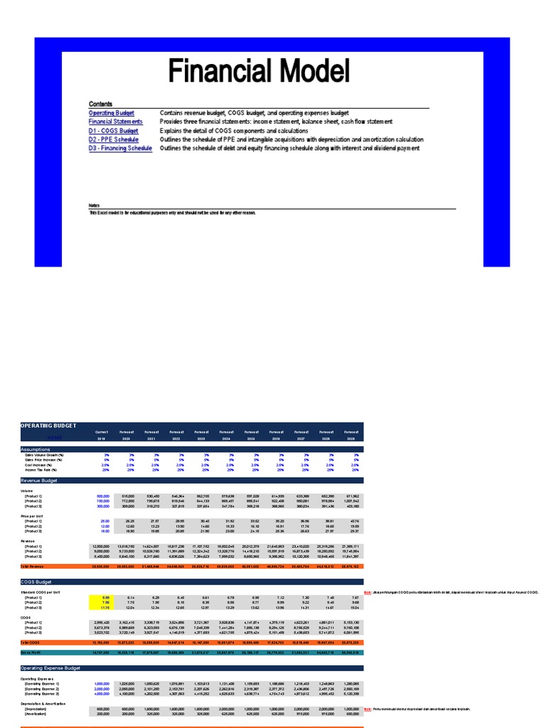 Financial Model Template | PDF | Equity (Finance) | Financial Accounting