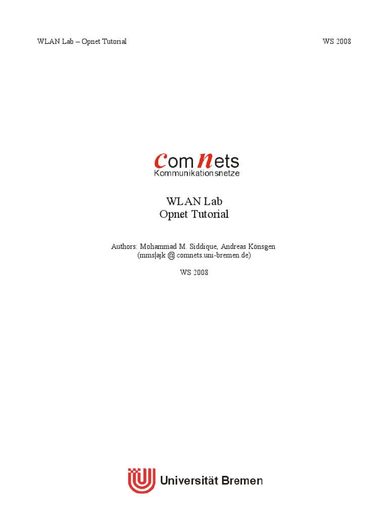 WLAN Lab Opnet Tutorial | PDF | Wireless Lan | Bit Rate