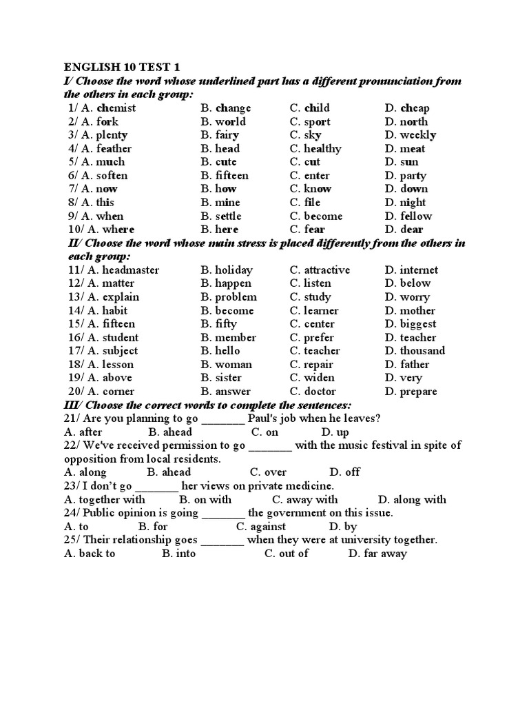 English 10 Test 1 | PDF | Learning | Behavior Modification