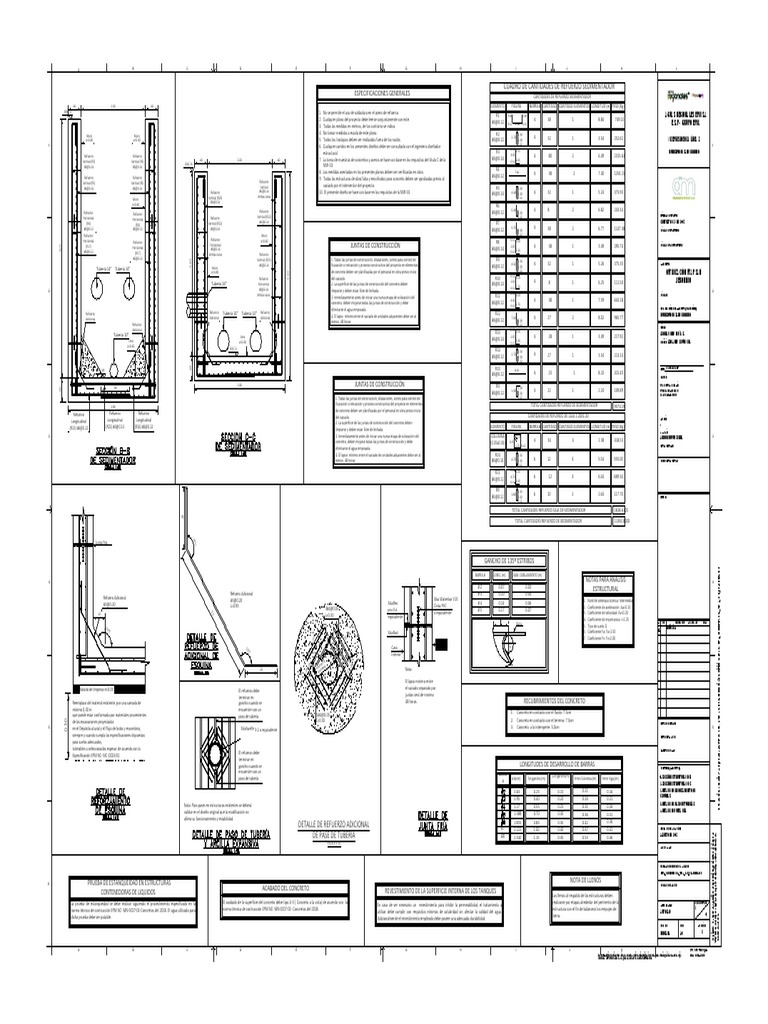 Planos de Refuerzo de Elementos Qué Atraviesan Tuberías | PDF | Acero | Naturaleza