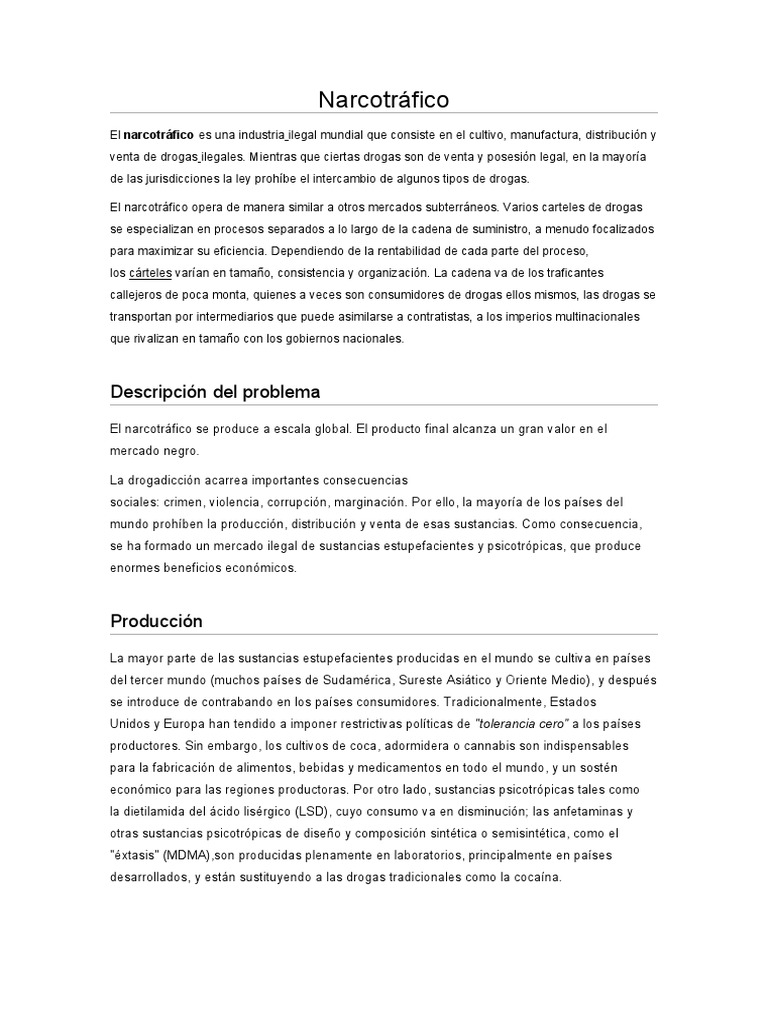 Narcotráfico | PDF | Comercio ilegal de drogas | Economias