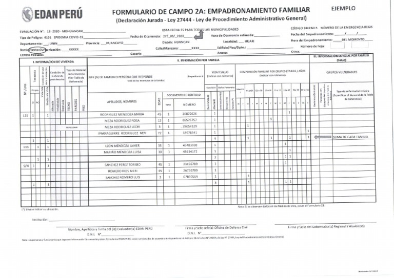 Ejemplo Rellenado Formulario 2a - 001 | PDF