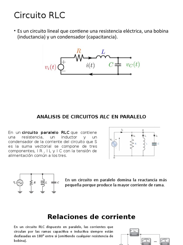 Análisis de Circuitos RLC en Paralelo | PDF | Inductor | Red eléctrica