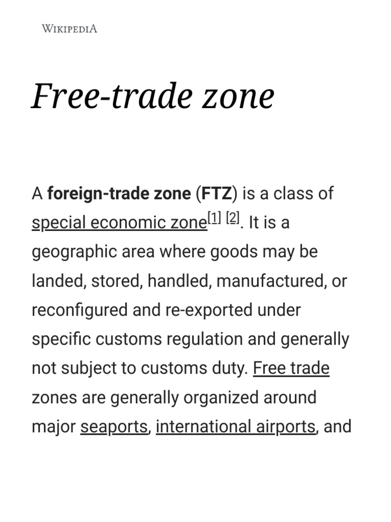 Free-Trade Zone | PDF | Economies | International Trade