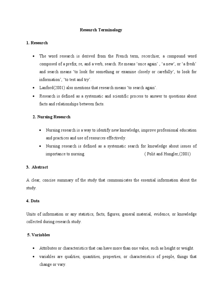Research Terminology | Download Free PDF | Statistics | Sampling ...