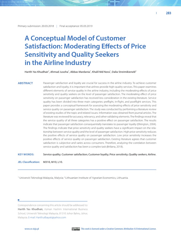 A Conceptual Model of Customer | PDF | Customer Satisfaction | Flight ...
