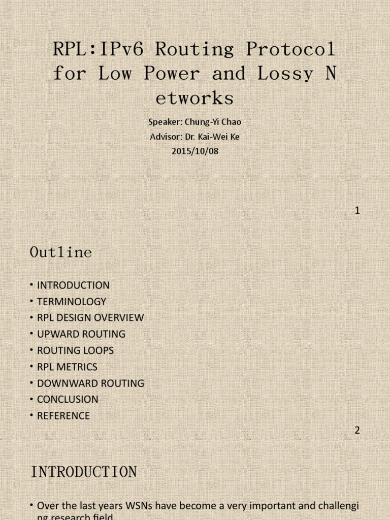 CYC - RPL IPv6 Routing Protocol For Low Power and Lossy Networks | PDF | Routing | Network Topology