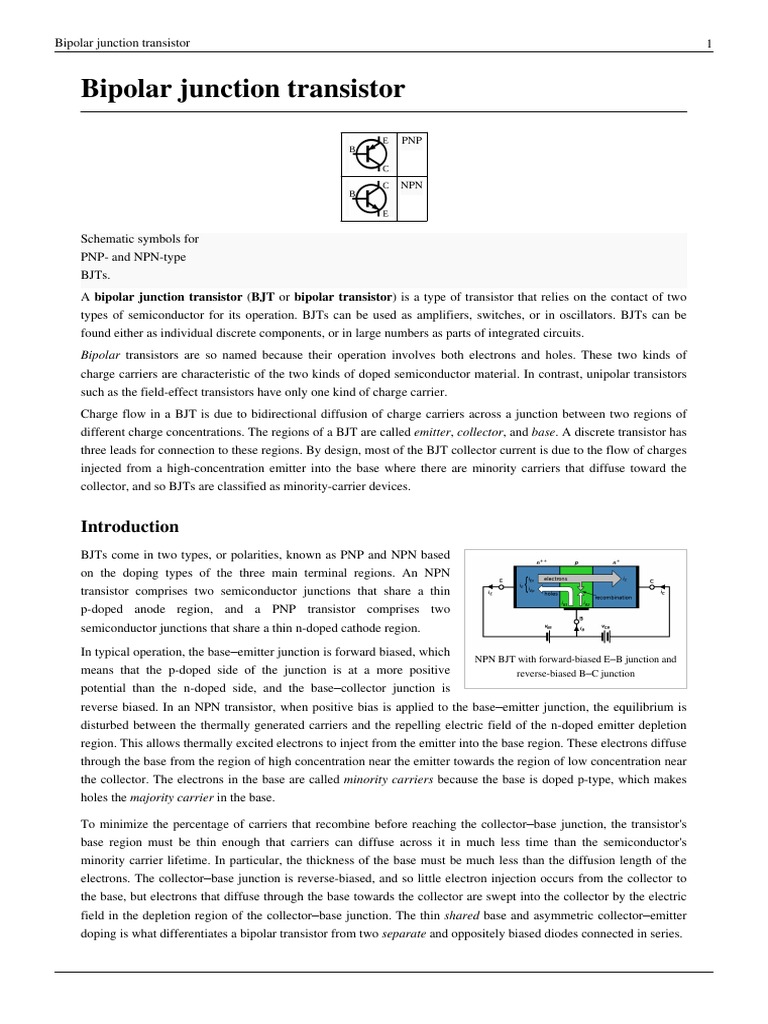 Bipolar Junction Transistor Basics | PDF | Bipolar Junction Transistor ...