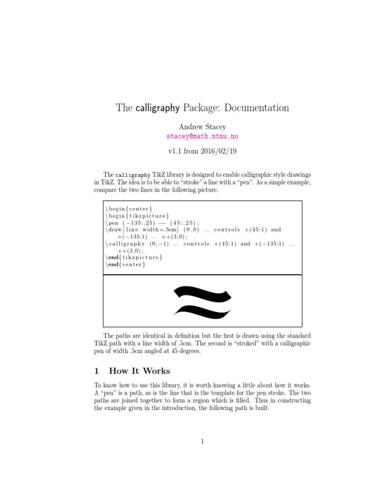 The Calligraphy Package: Documentation: 1 How It Works | PDF ...
