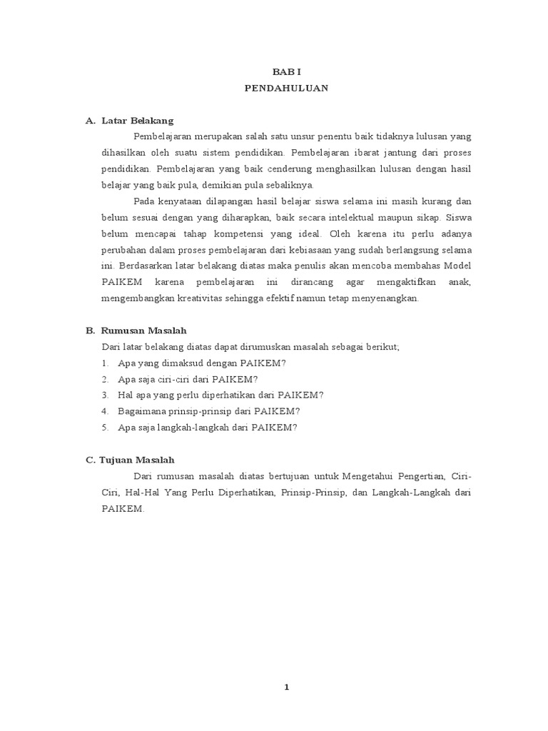 MAKALAH Pembelajaran PAIKEM | PDF