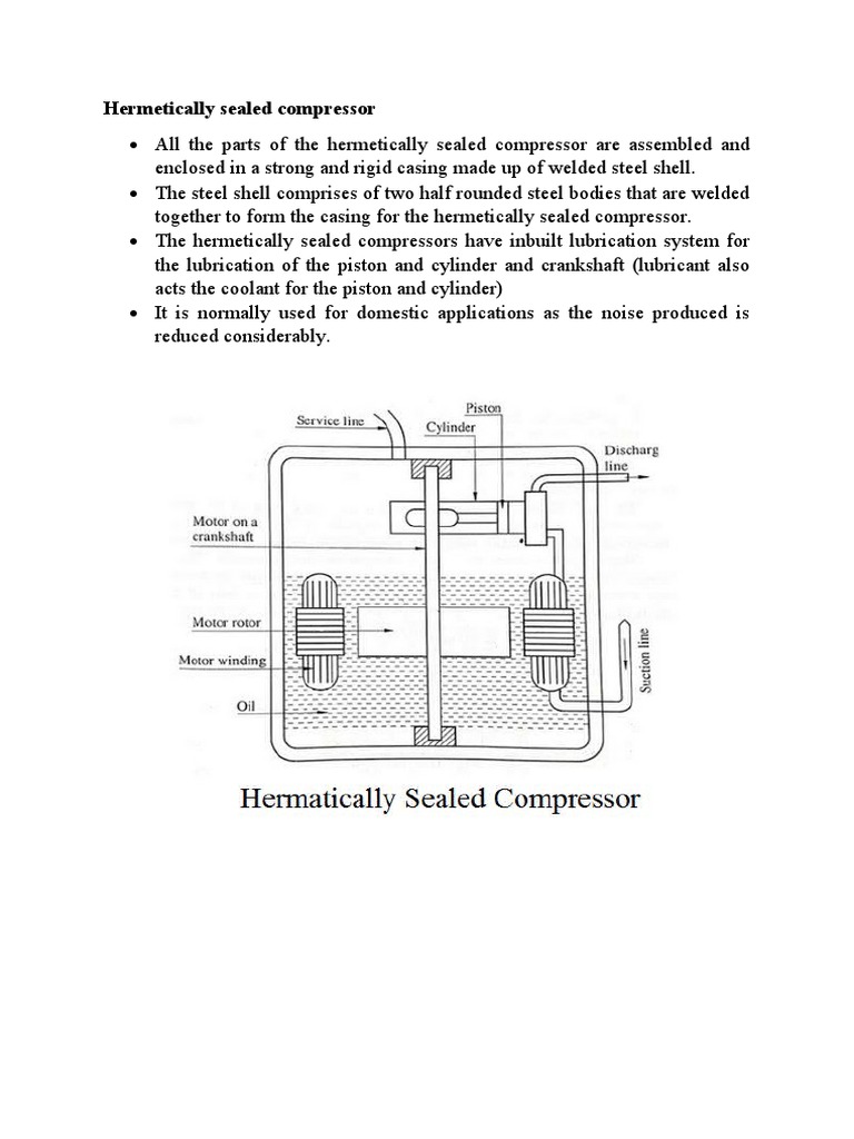 Hermetically Sealed Compressor | PDF