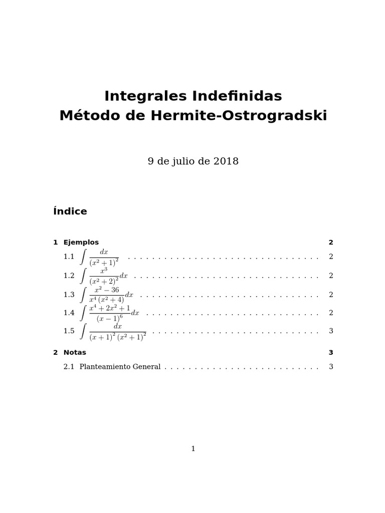 Método de Hermite-Ostrogradski | PDF | Factorización | Relaciones ...
