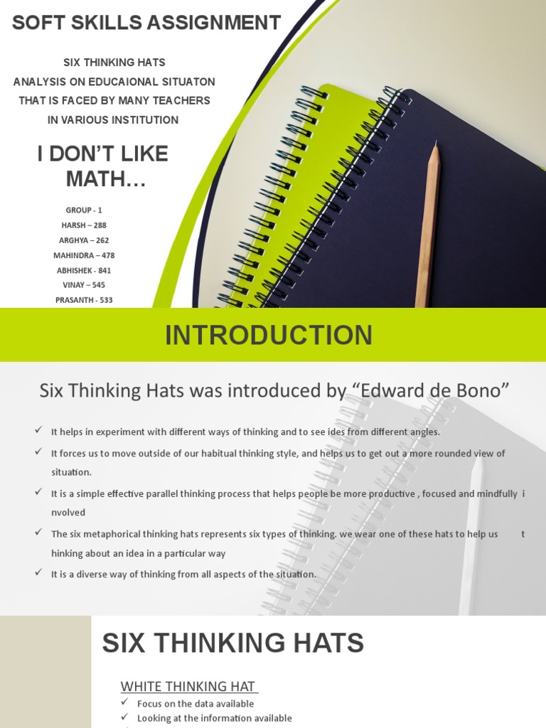 SS PPT (Six Thinking Hats) | PDF | Thought | Teachers