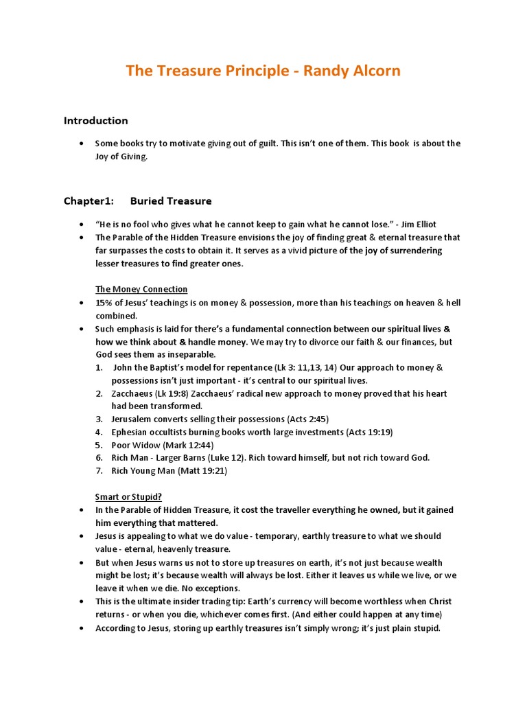 The Treasure Principle - Randy Alcorn (Jes) PDF | PDF | Heaven | Jesus