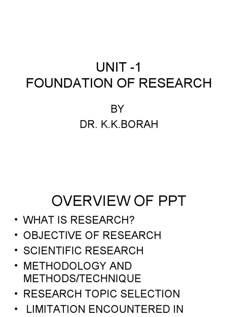 Research Method Unit-1 | PDF | Scientific Method | Logic