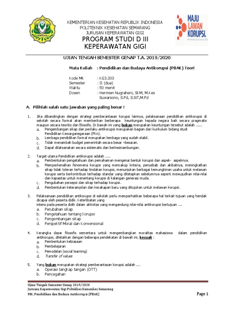 Soal UTS PBAK | PDF