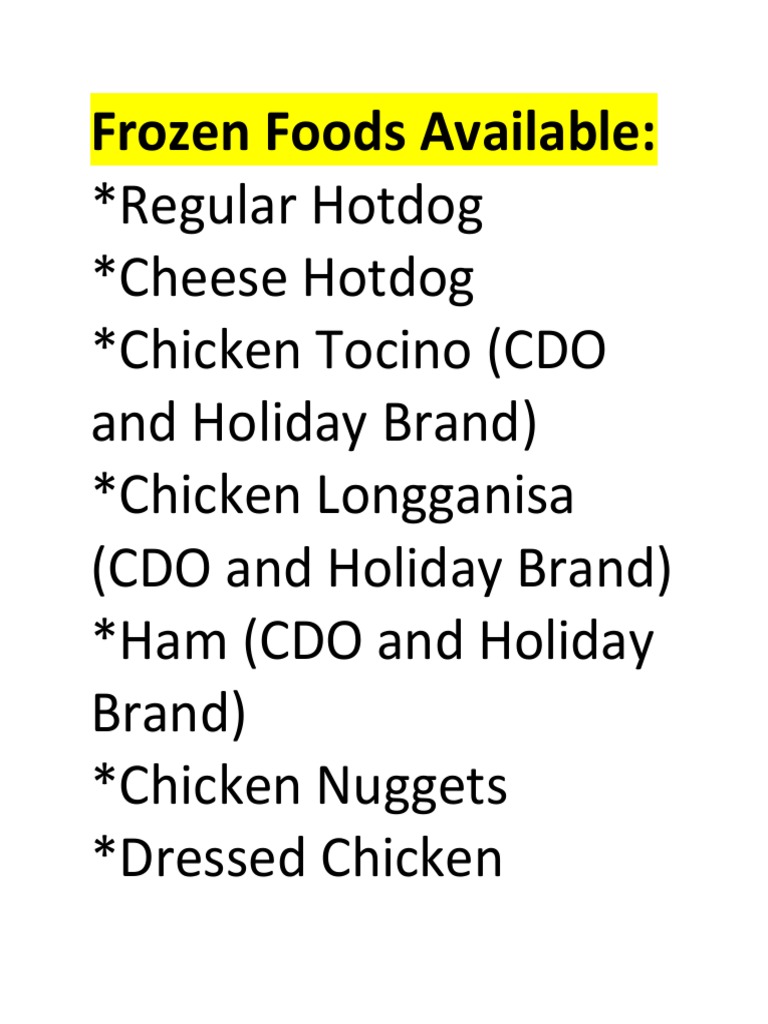 Frozen Foods | PDF