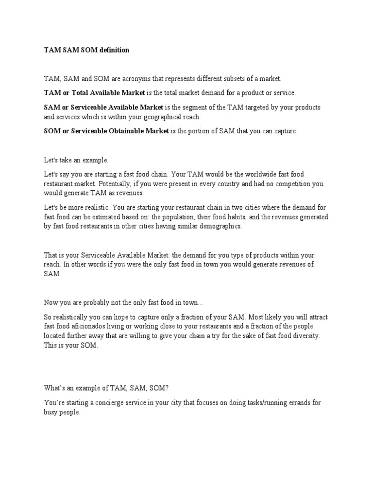 TAM SAM SOM Definition | PDF | Economies | Business