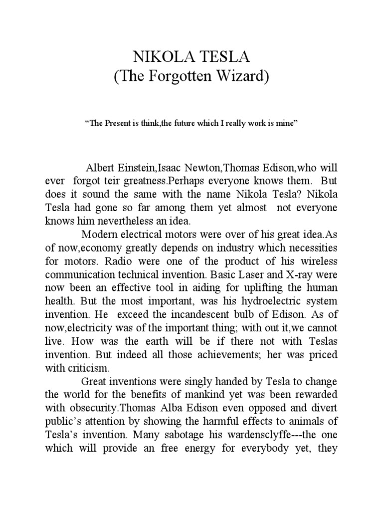 Tesla's Innovations and Legacy | PDF