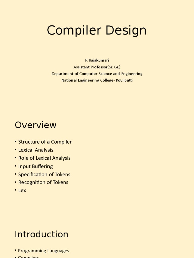 Unit 1 | PDF | Compiler | Parsing
