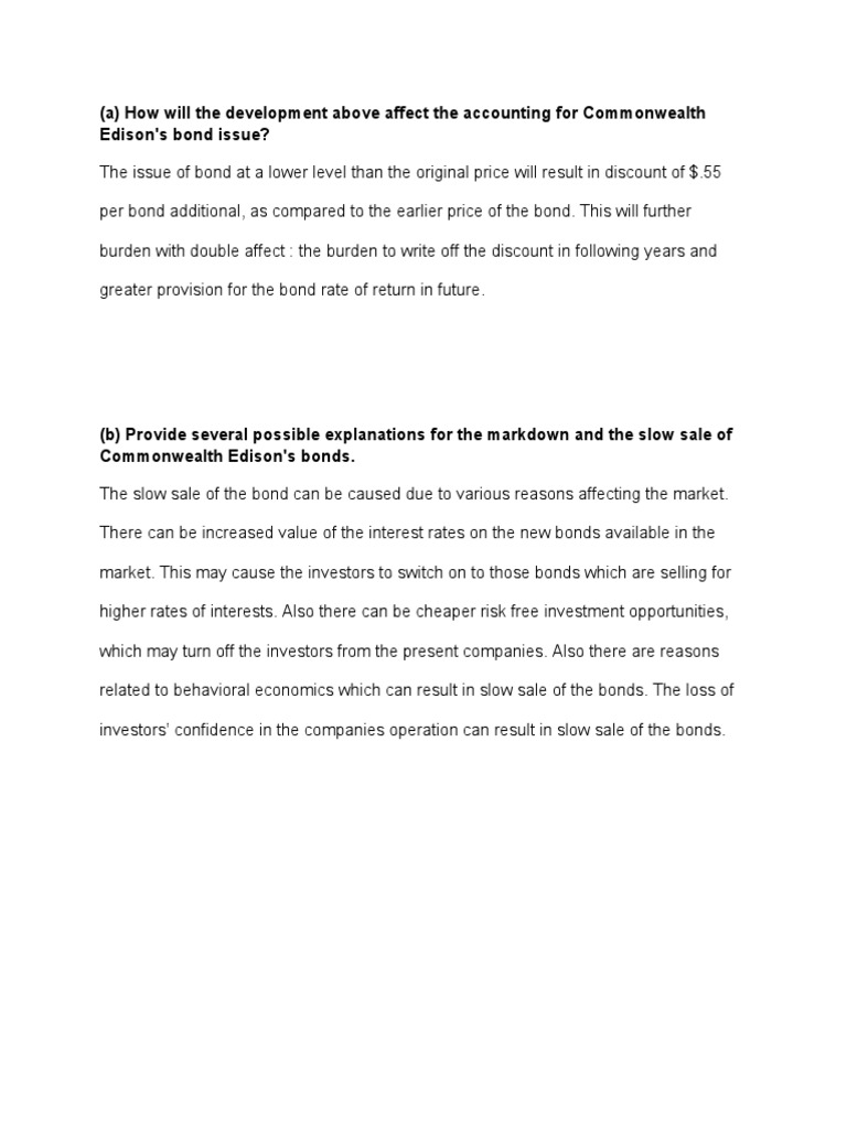 Commonwealth Edison's Bond Issue | PDF