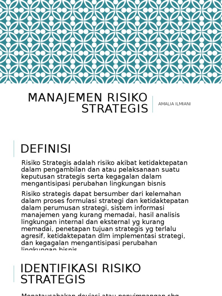 Bab 6 Manajemen Risiko Strategis | PDF