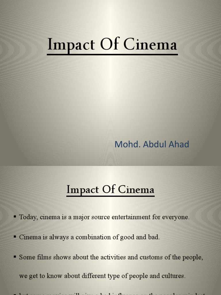 Impact of Cinema: Mohd. Abdul Ahad | PDF